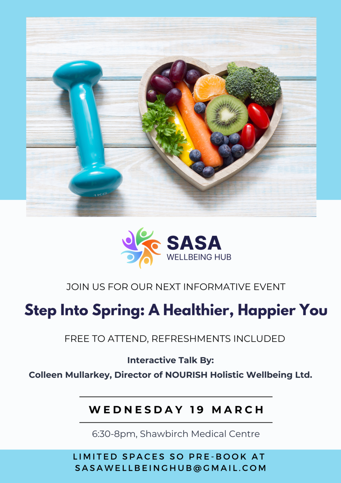 SASA Wellbeing Hub - Step Into Spring - Shawbirch Medical Centre